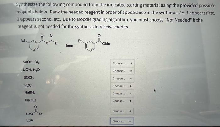 Solved Synthesize the following compound from the indicated | Chegg.com