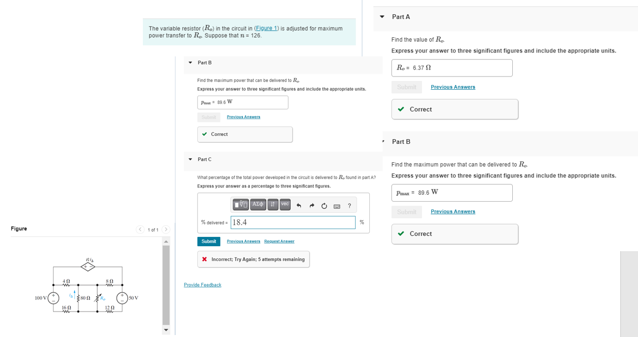 Solved The variable resistor ) ﻿in the circuit in (Figure | Chegg.com