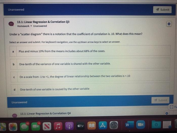Solved 13.1: Linear Regression & Correlation Q1 Homework. | Chegg.com