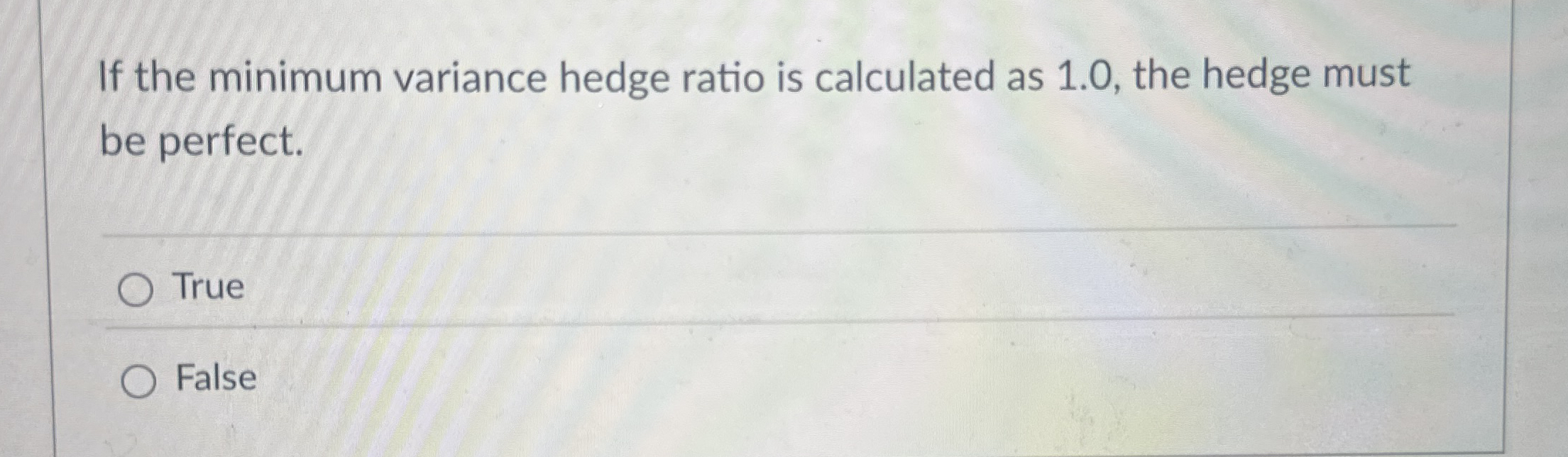 Solved If the minimum variance hedge ratio is calculated as | Chegg.com
