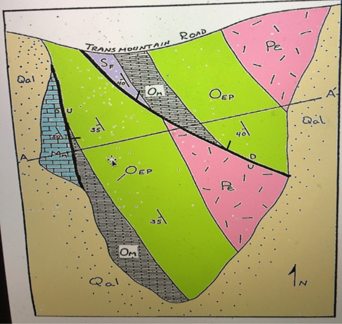 Solved Find the faults on the map. Use coloring, arrows, | Chegg.com