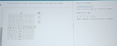 Solved Fird the dortah and rarge of the tunct on shown in | Chegg.com