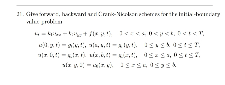 Solved Give forward, backward and Crank-Nicolson schemes for | Chegg.com Solved Give forward, backward and Crank-Nicolson schemes for | Chegg.com