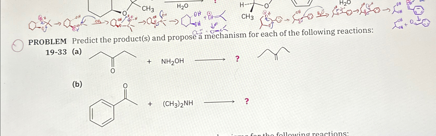 Solved PROBLEM 19-33 ﻿Predict the product(s) ﻿and propose an | Chegg.com