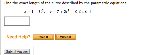 Solved Find the exact length of the curve described by the | Chegg.com