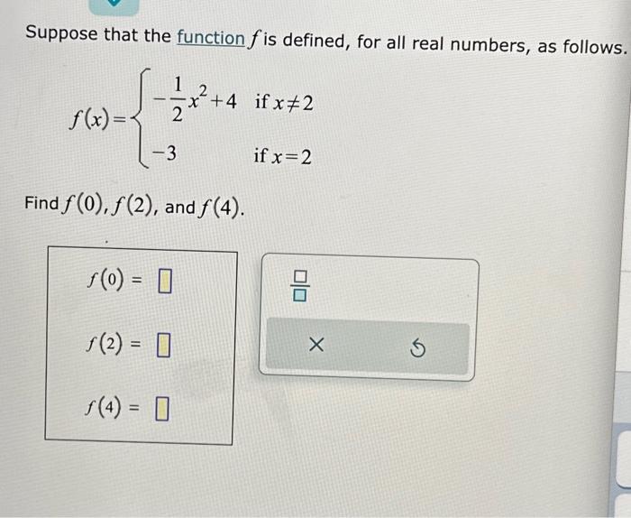 Solved Suppose that the function fis defined, for all real | Chegg.com