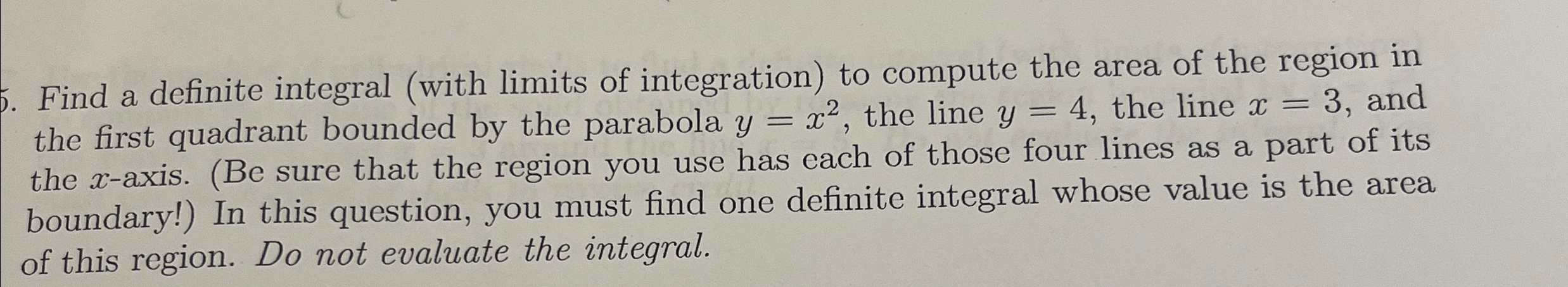 Solved Find a definite integral (with limits of integration) | Chegg.com