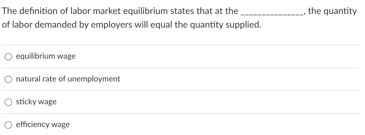 Solved The definition of labor market equilibrium states | Chegg.com