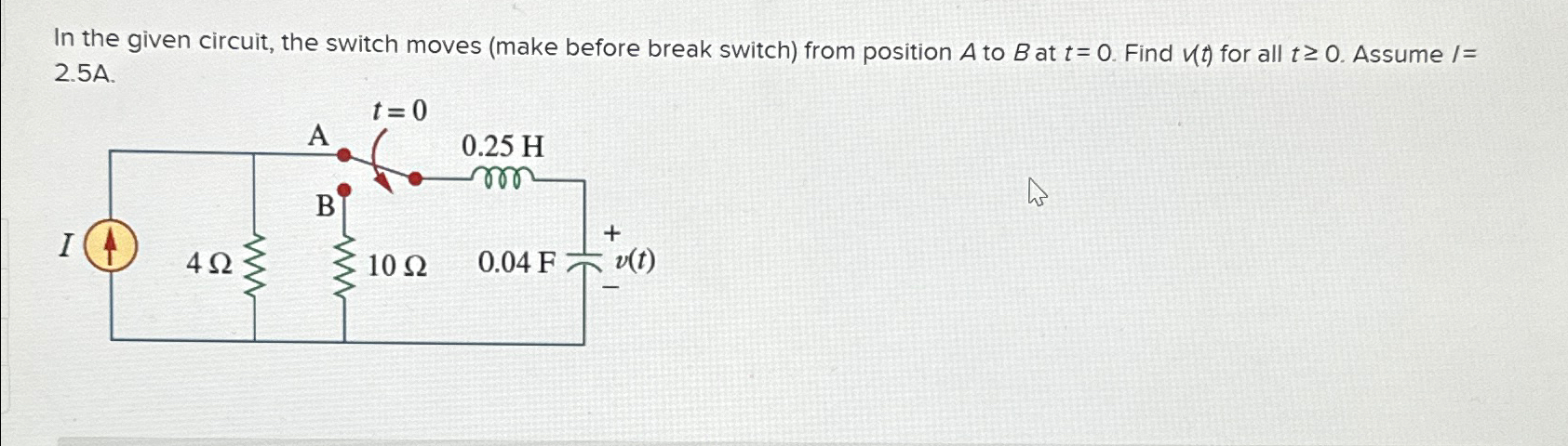 Solved In the given circuit, the switch moves (make before | Chegg.com