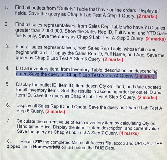 Solved Find all sales representatives, from Sales Rep Table | Chegg.com