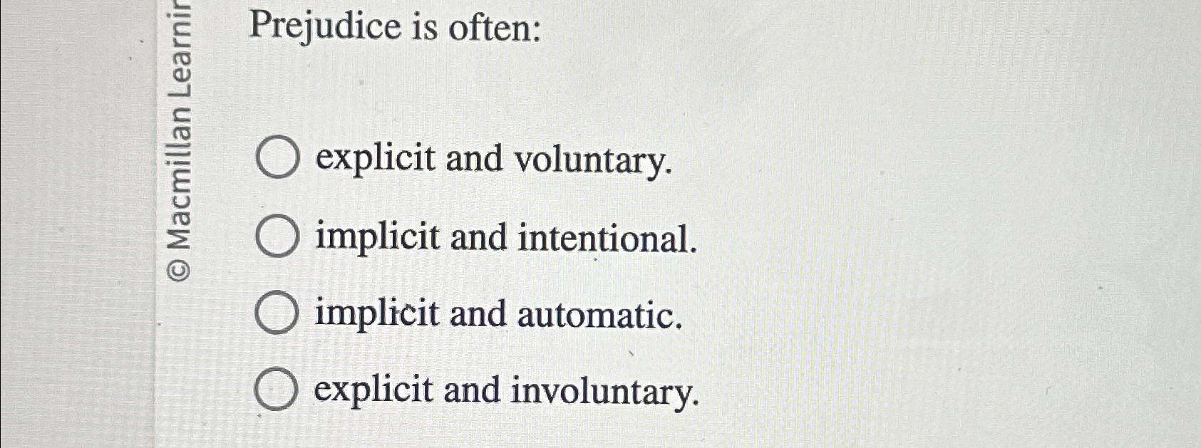 Solved explicit and voluntary.implicit and | Chegg.com