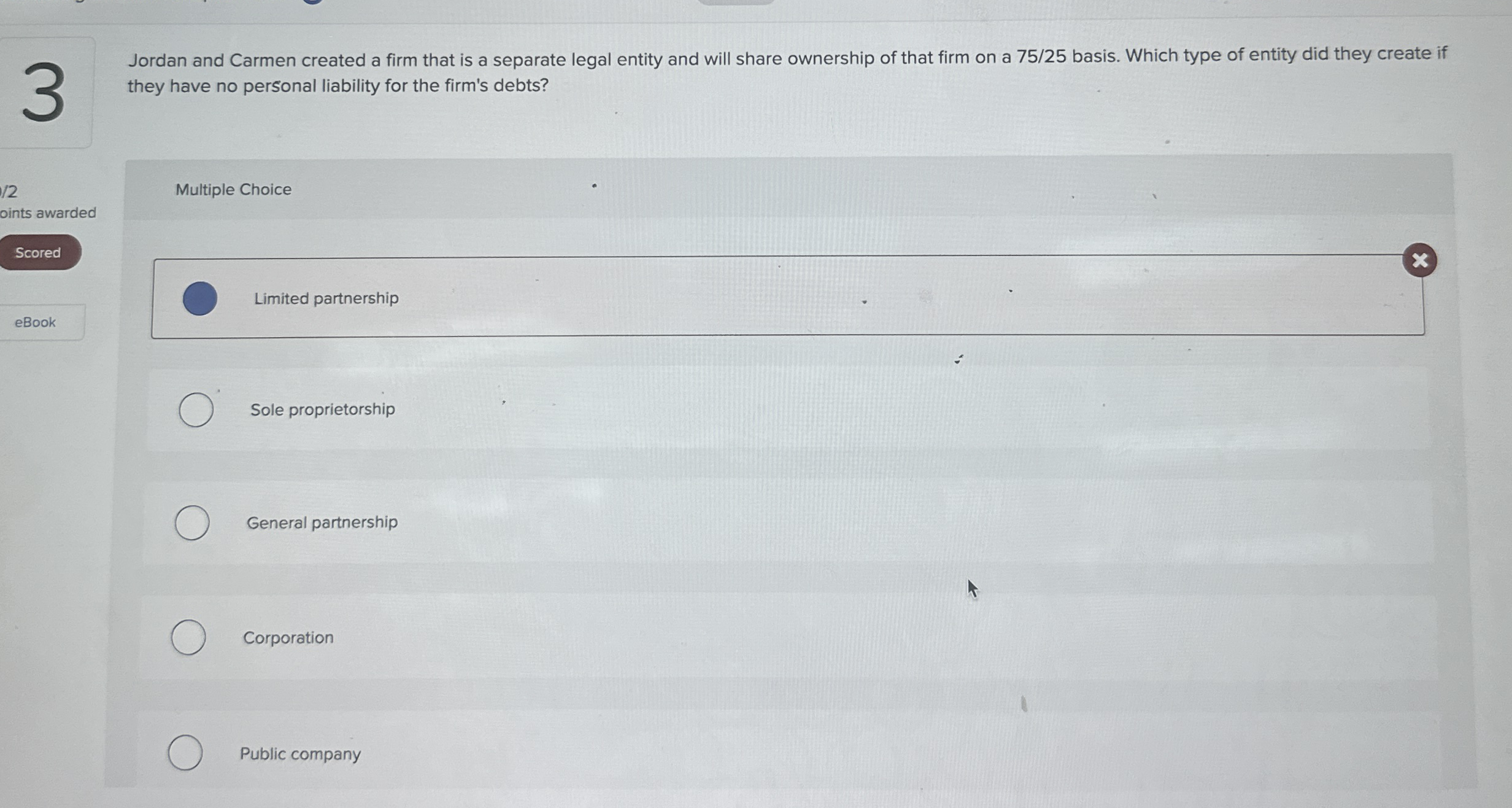 Solved 3Jordan and Carmen created a firm that is a separate | Chegg.com