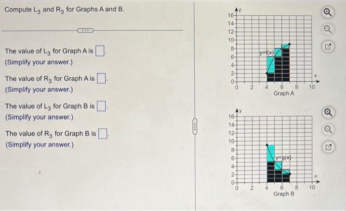 Solved Compute L3 and R3 for Graphs A and B. The value of L3 | Chegg.com