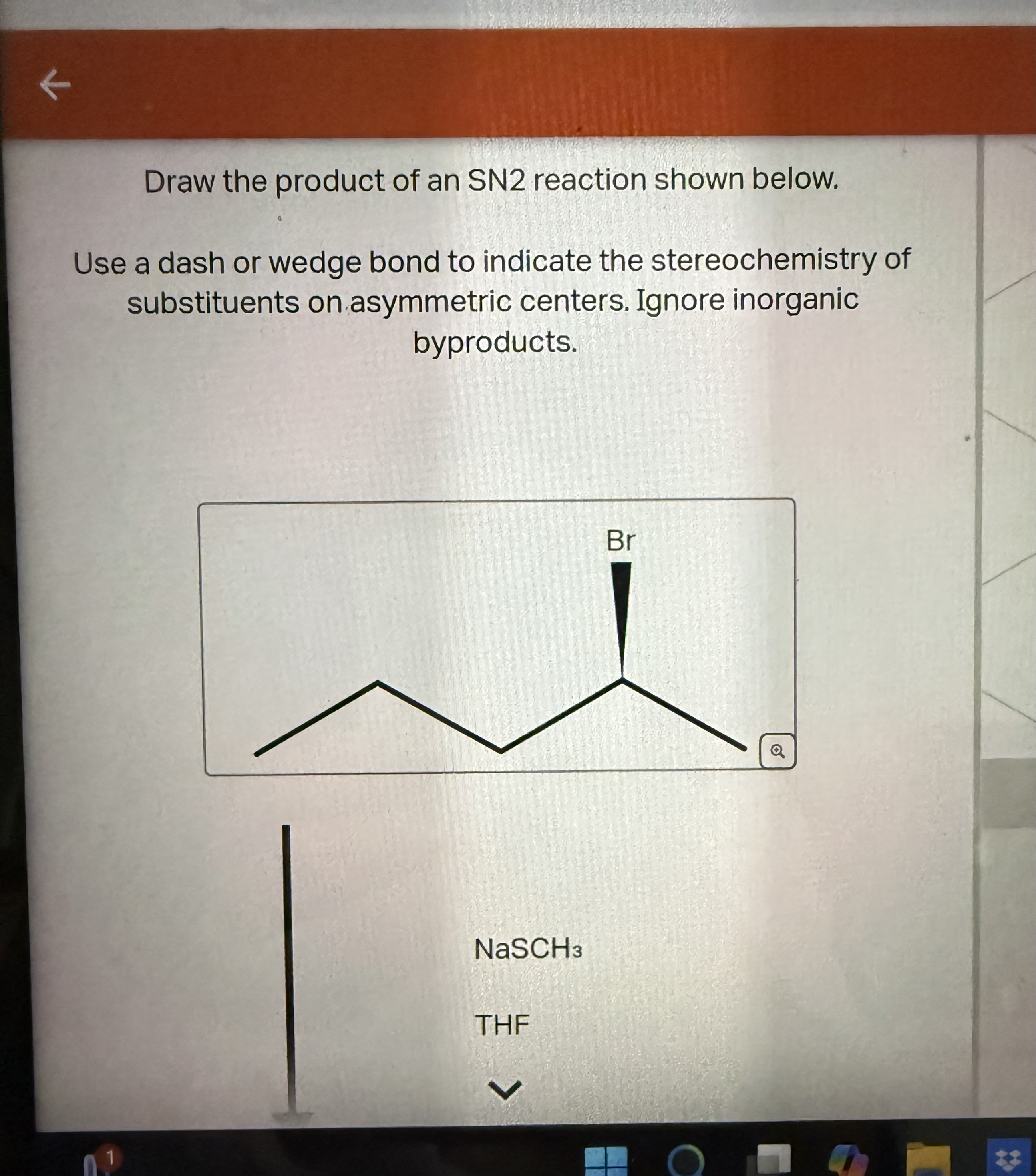Solved Draw the product of an SN2 ﻿reaction shown below.Use | Chegg.com