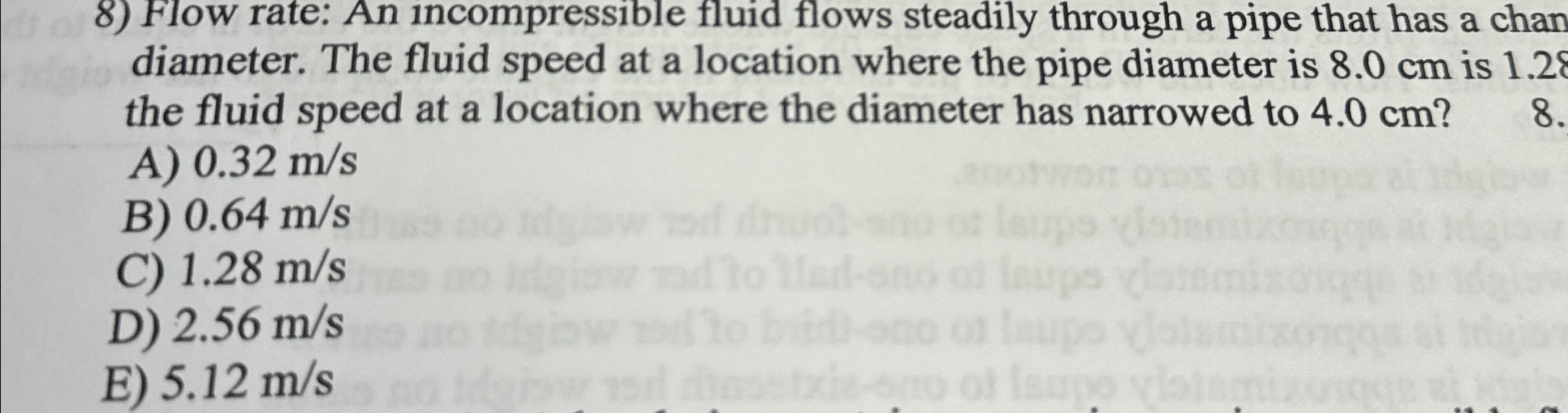 Solved Flow rate: An incompressible fluid flows steadily | Chegg.com