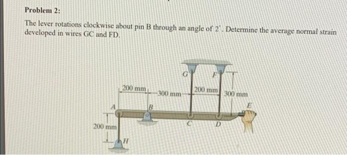 Solved Problem 2: The lever rotations clockwise about pin B | Chegg.com