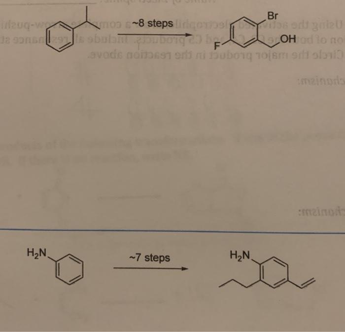 Solved Propose a synthesis for the following transformations | Chegg.com