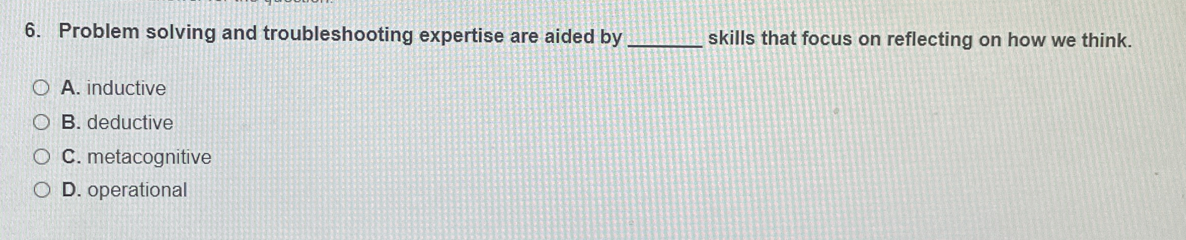 Solved Problem solving and troubleshooting expertise are | Chegg.com