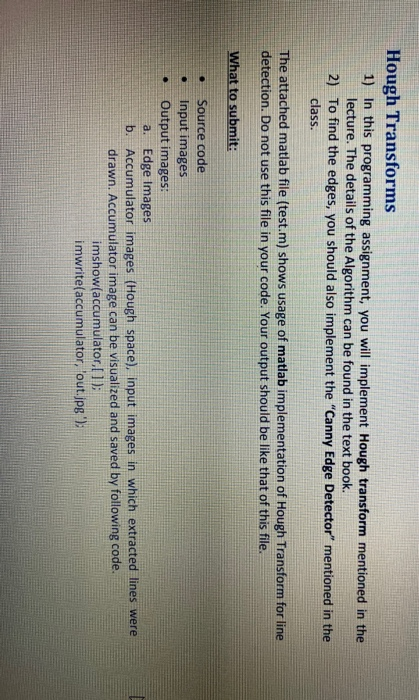 Solved Hough Transforms 1 In This Programming Assignment 