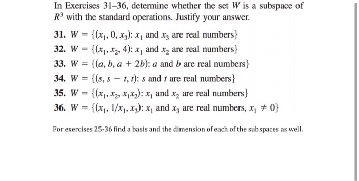 Solved In Exercises 31–36, determine whether the set W is a | Chegg.com