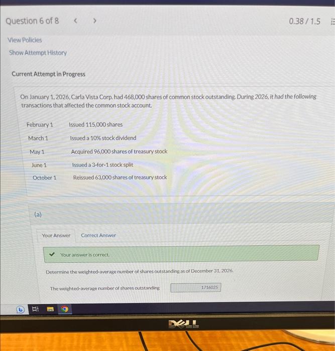 Solved Current Attempt in Progress On January 1, 2026, Carla | Chegg.com
