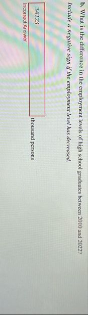 Solved b. ﻿What is the difference in the employment levels | Chegg.com