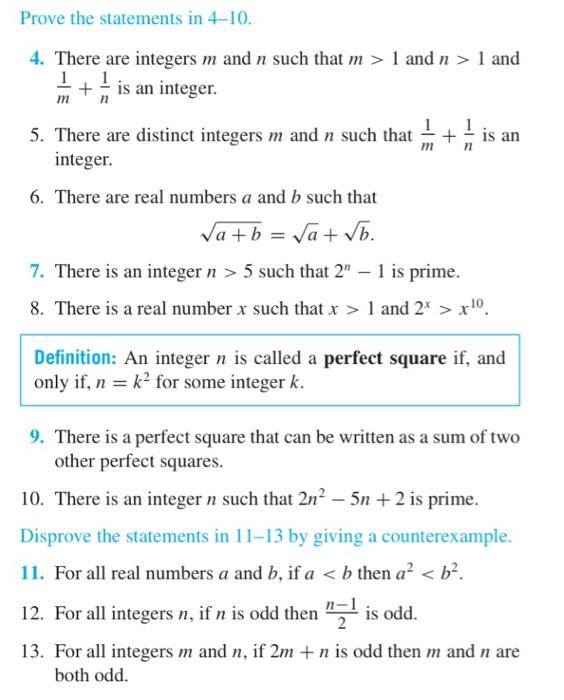 Solved Prove the statements in 4-10. 4. There are integers m | Chegg.com