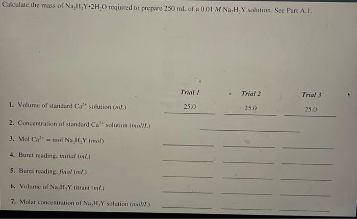 Solved Calculate the mass of Na H.Y.2H,0 required to prepare | Chegg.com