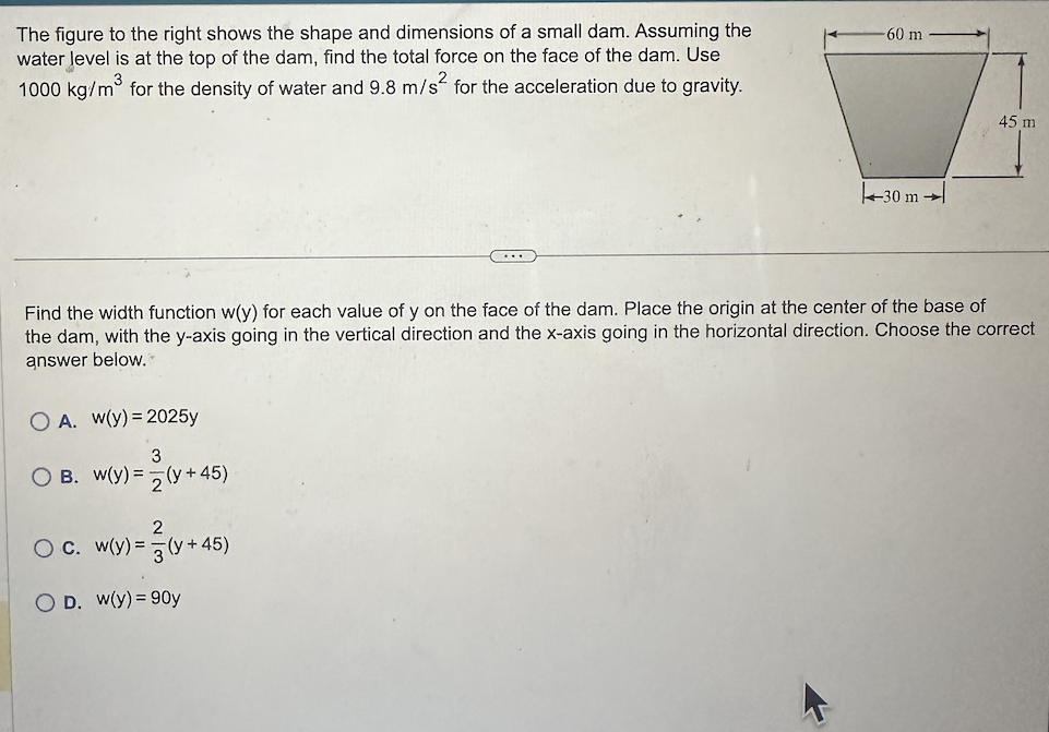 Solved calc question The figure to the right shows the shape | Chegg.com