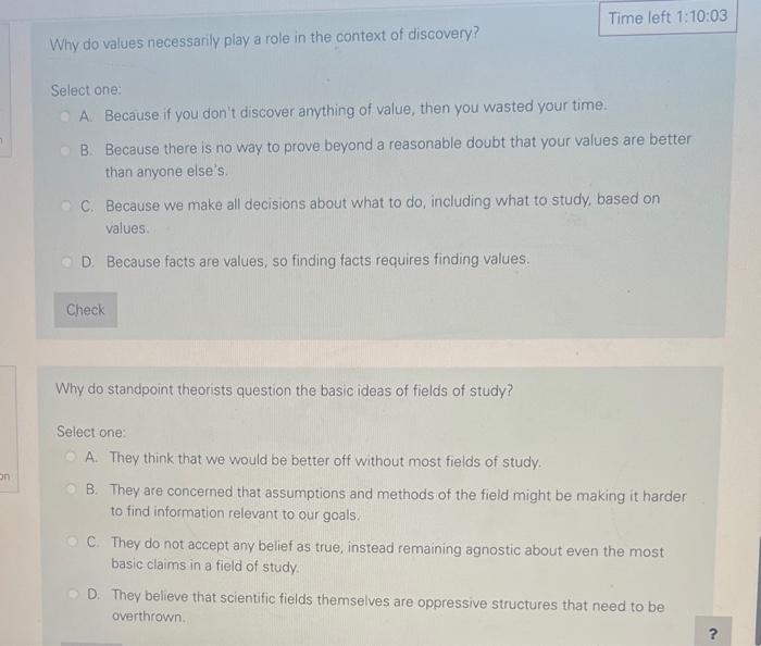 Why do values necessarily play a role in the context | Chegg.com