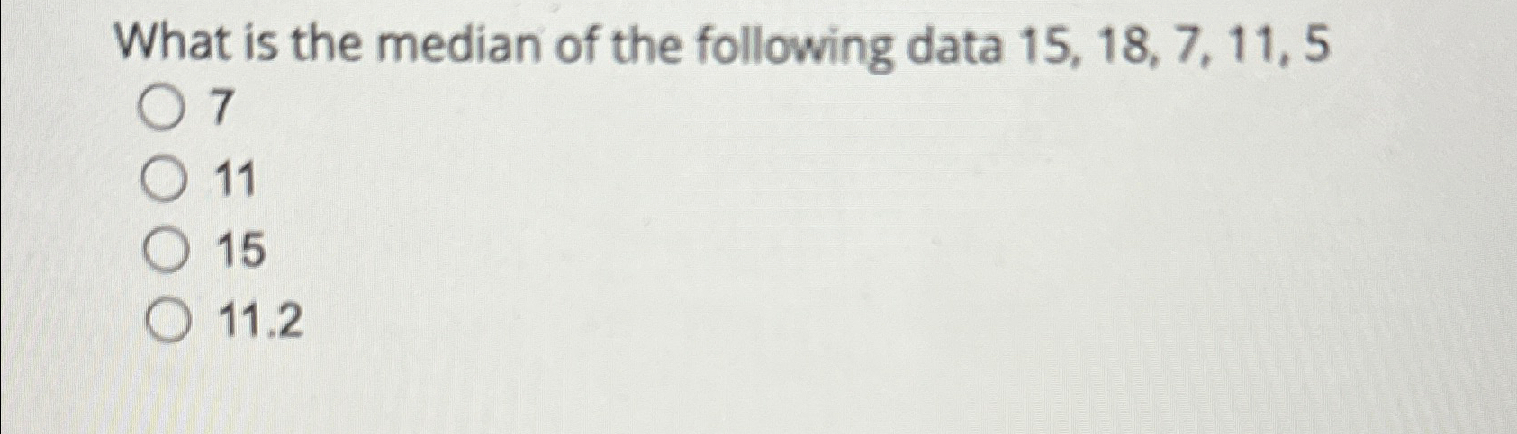 Solved What is the median of the following data | Chegg.com