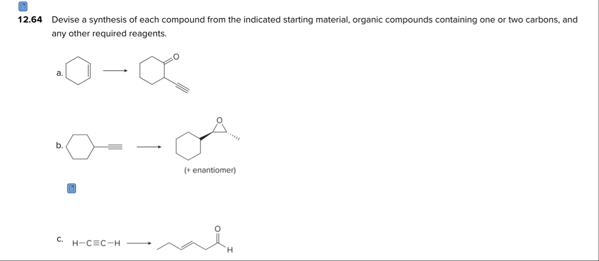 Solved 12.64 ﻿Devise a synthesis of each compound from the | Chegg.com