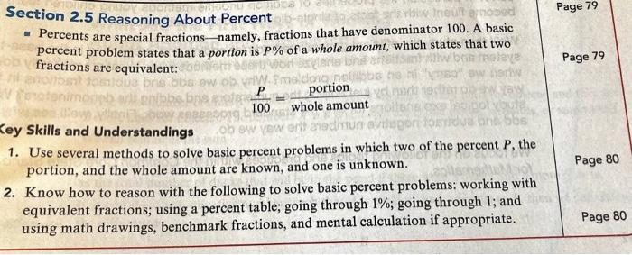 Solved Section 2.5 Reasoning About Percent - Percents are | Chegg.com