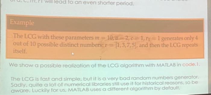 Solved (computational physics )Example The LCG with these | Chegg.com