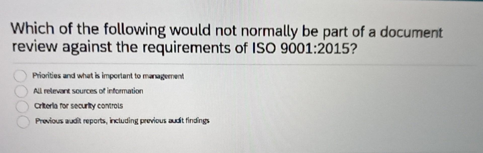 Solved Which one of the following is not required to be part | Chegg.com