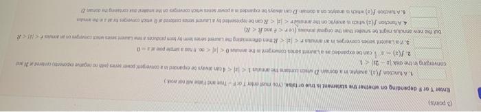 Solved (3 points) Enter Tor F depending on whether the | Chegg.com