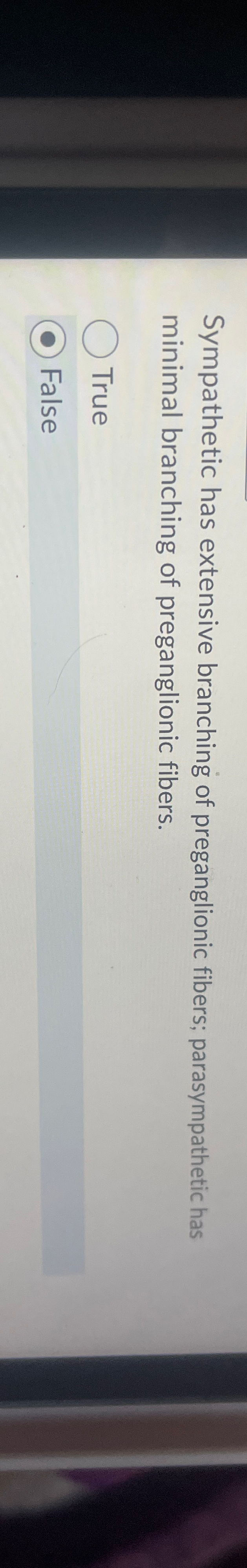 Solved Sympathetic Has Extensive Branching Of Preganglionic