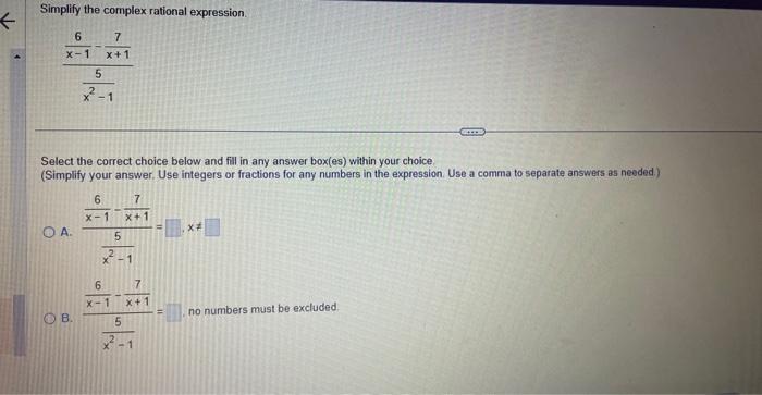 Solved Simplify the complex rational expression. | Chegg.com