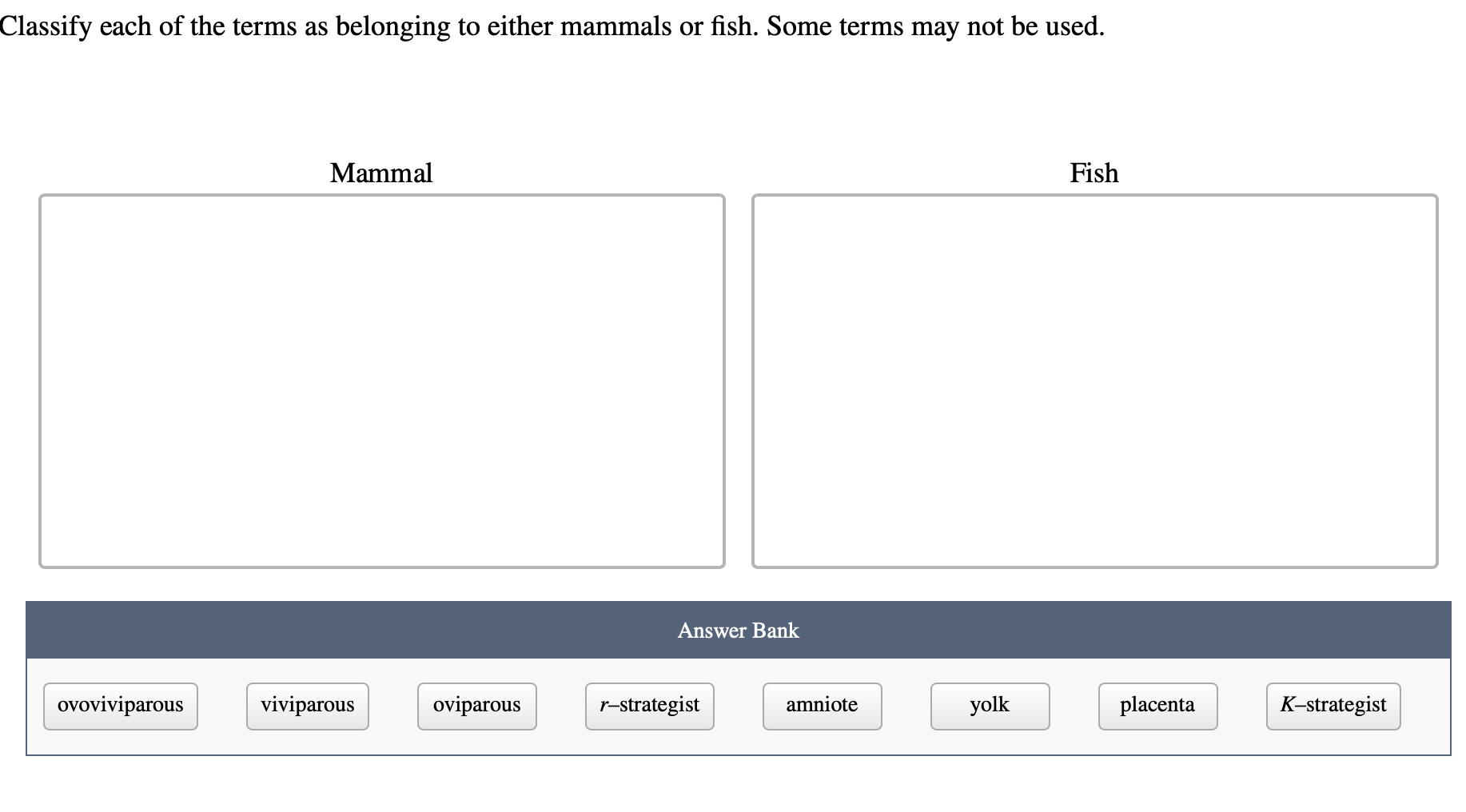 Solved Classify each of the terms as belonging to either | Chegg.com