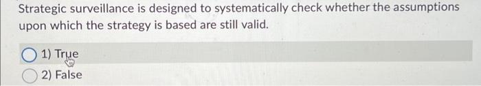 Solved Strategic surveillance is designed to systematically | Chegg.com