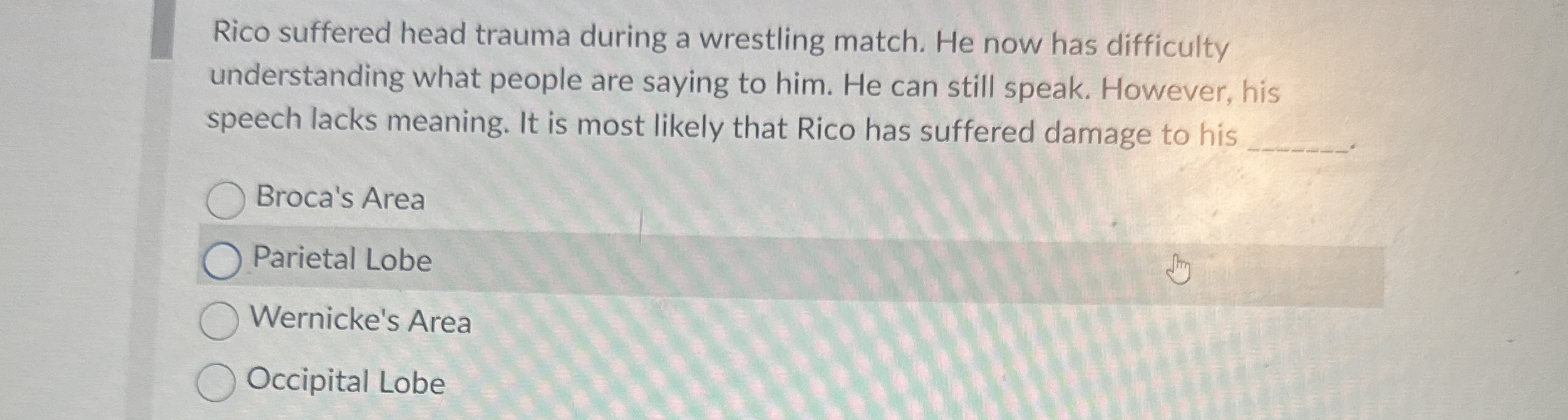 Rico suffered head trauma during a wrestling match. | Chegg.com