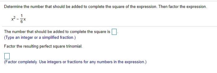 Solved Determine the number that should be added to complete | Chegg.com