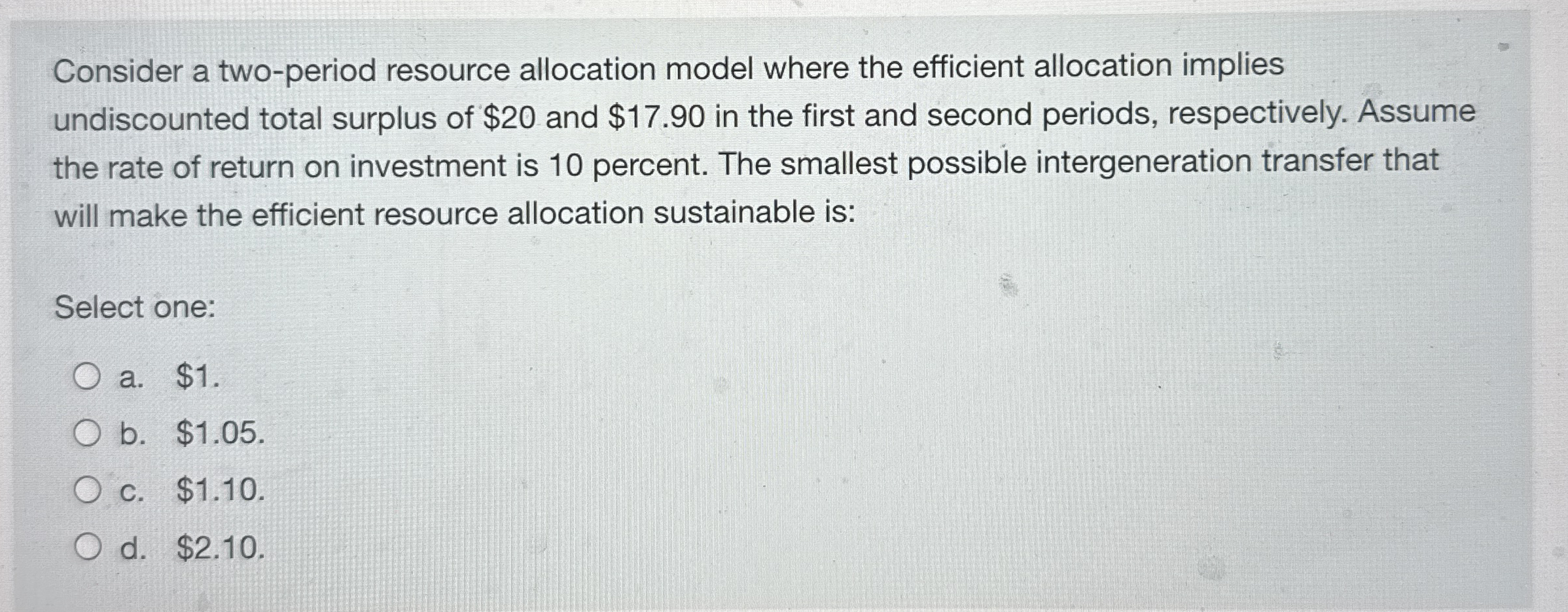 Solved Consider a two-period resource allocation model where | Chegg.com