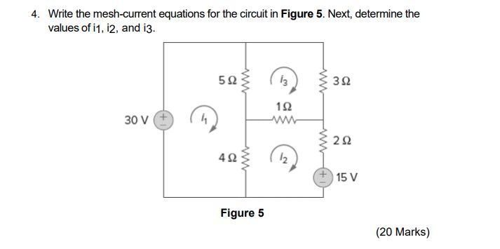 Solved help 4. ﻿Write the mesh-current equations for the | Chegg.com
