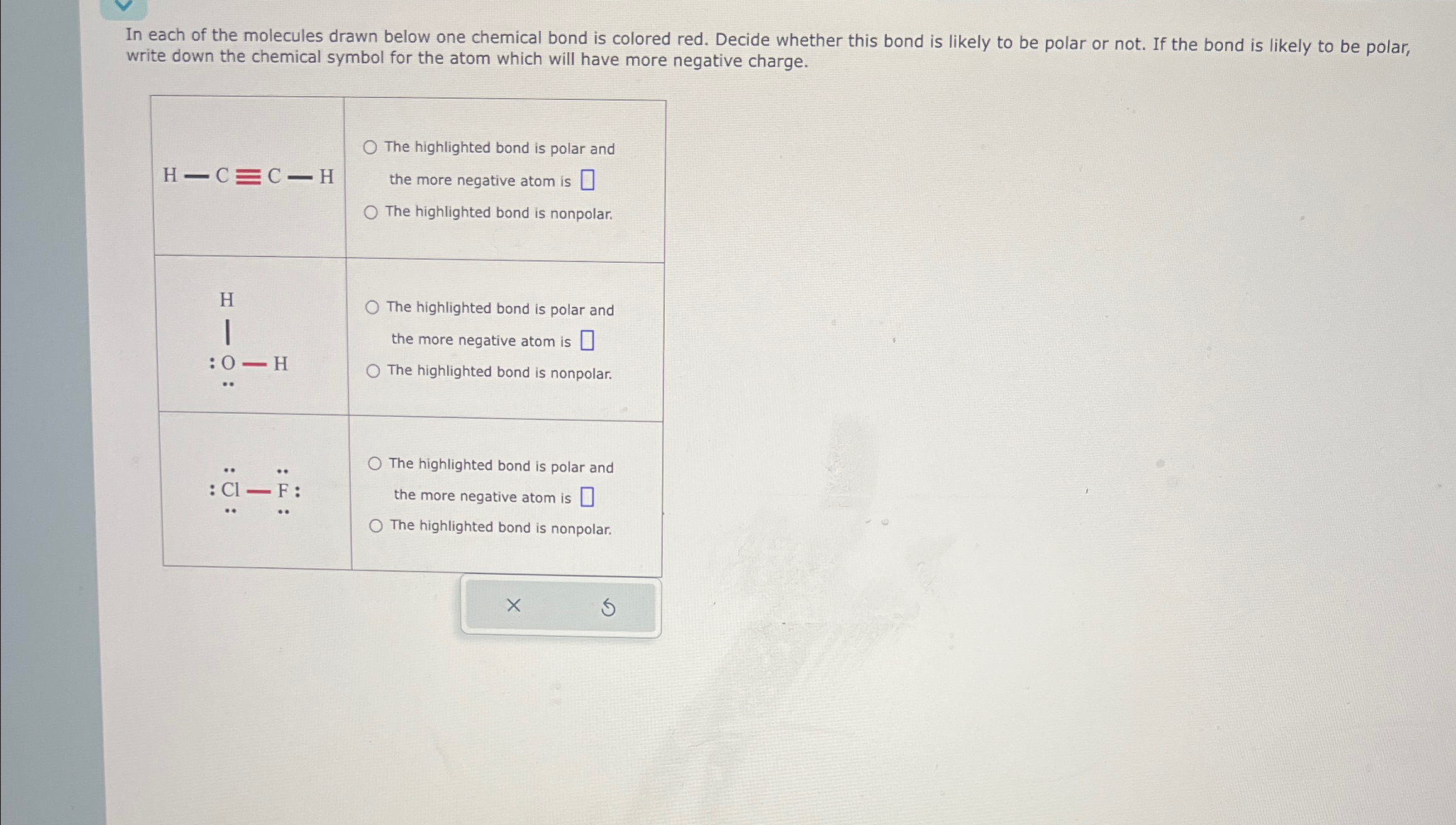Solved In each of the molecules drawn below one chemical | Chegg.com