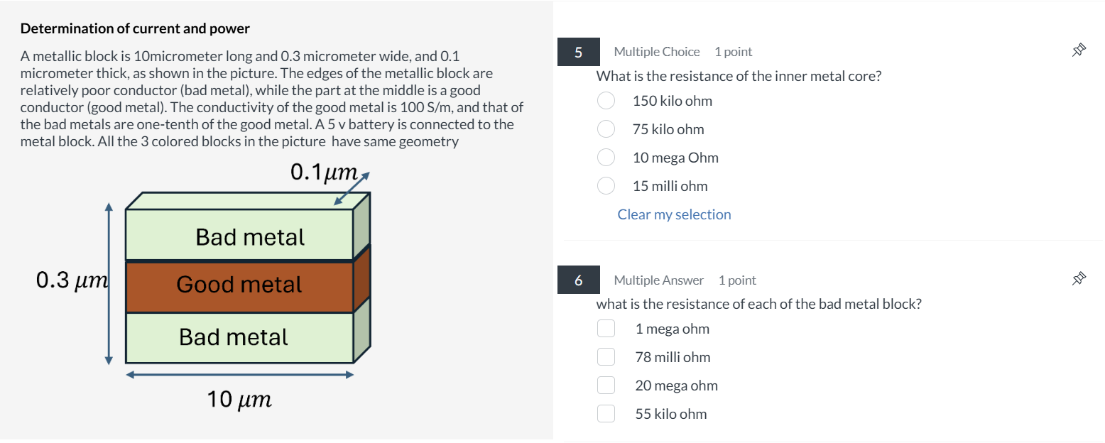 Solved Multiple Answer 1 ﻿pointwhat is the resistance of | Chegg.com
