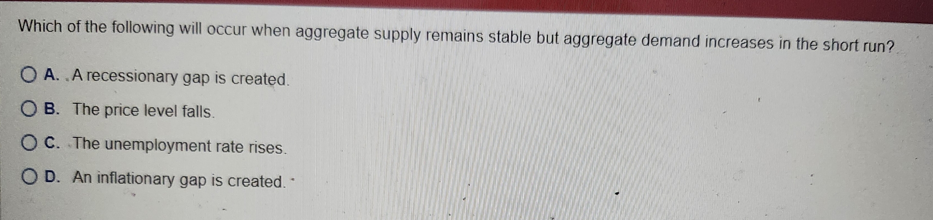 Solved Which of the following will occur when aggregate | Chegg.com