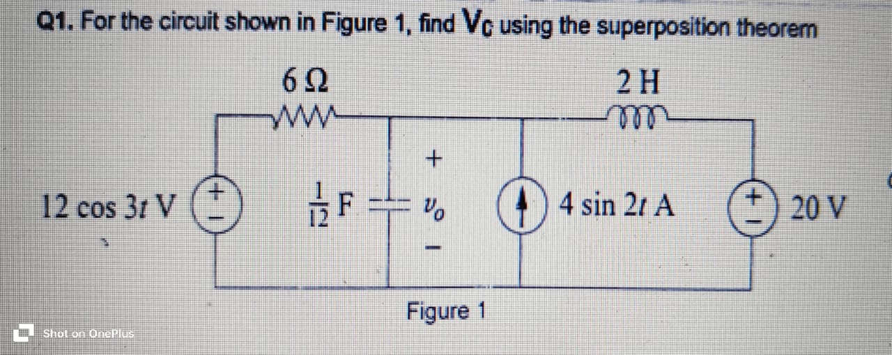 Solved Q1. ﻿For the circuit shown in Figure 1 , ﻿find V0 | Chegg.com