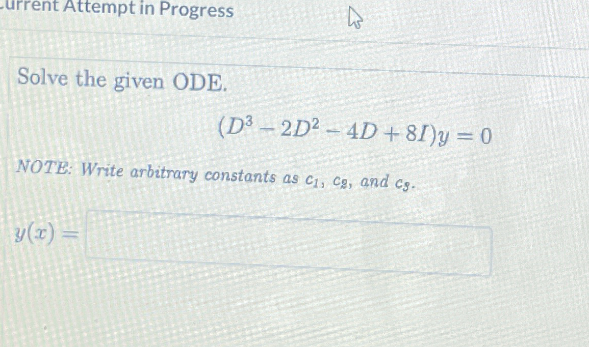 urrent Attempt in ProgressSolve the given | Chegg.com