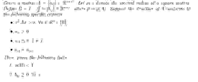 Solved Given a matrixA= [aij] ﻿in Rn\times n. ﻿ Let\rho (.) | Chegg.com